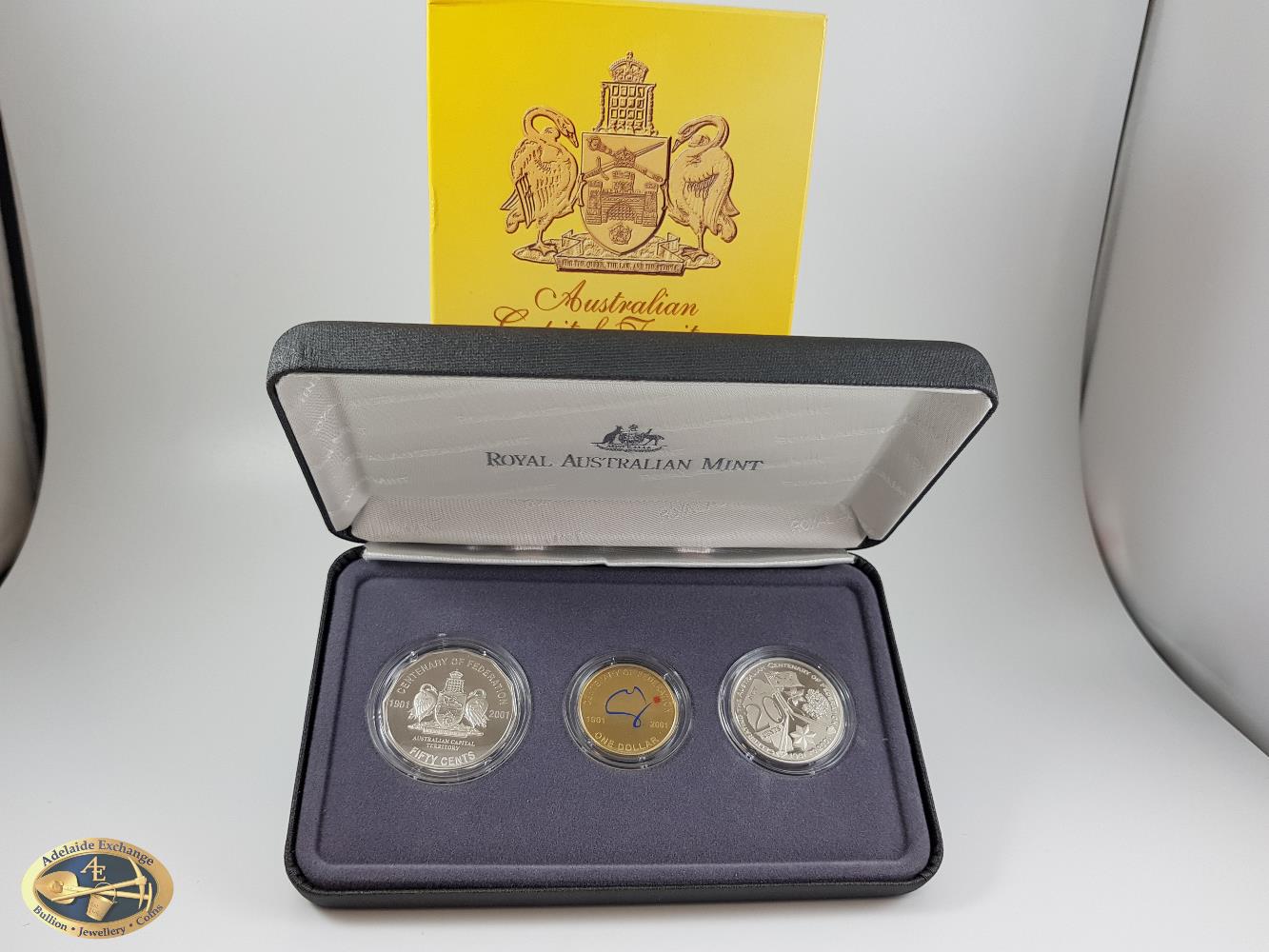 2001 Centenary of Federation, Australian Capital Territory 3 coin Proof ...