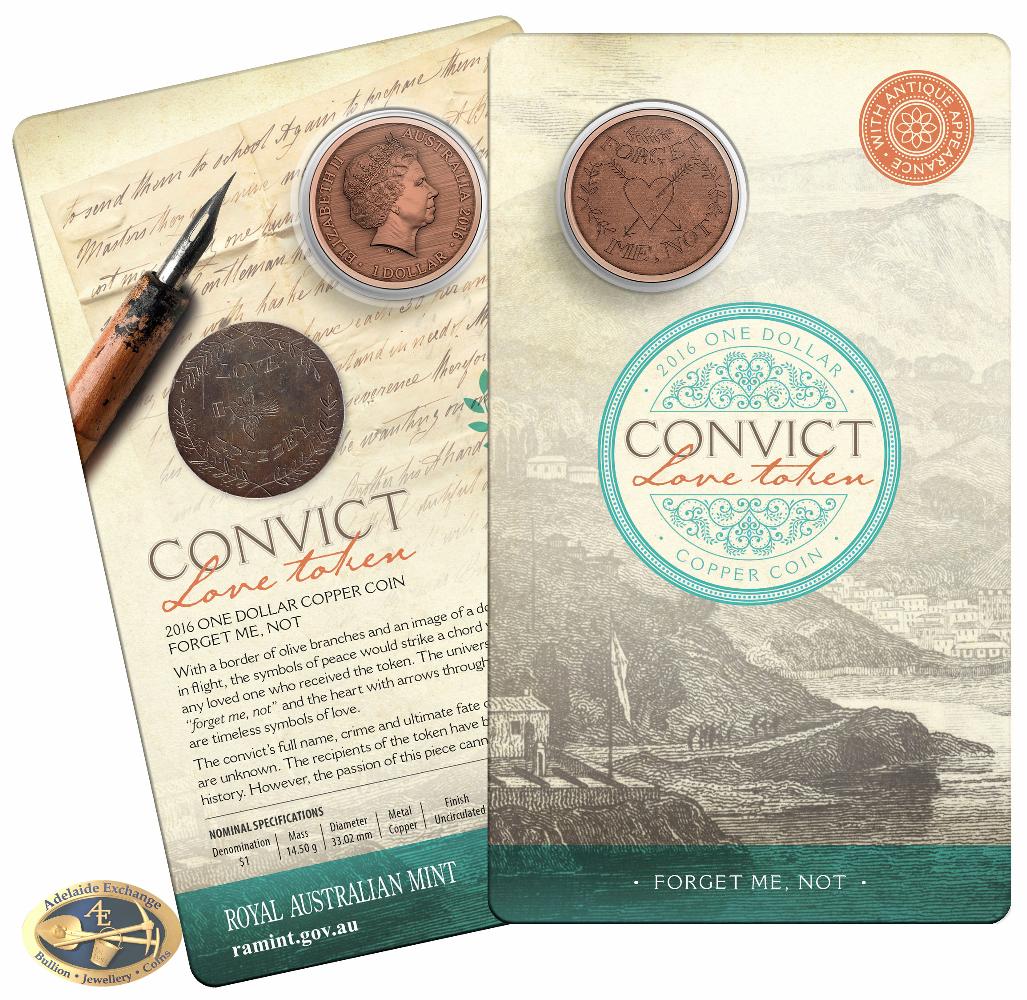 2016 Convict Love Token-Forget Me Not - Adelaide Exchange