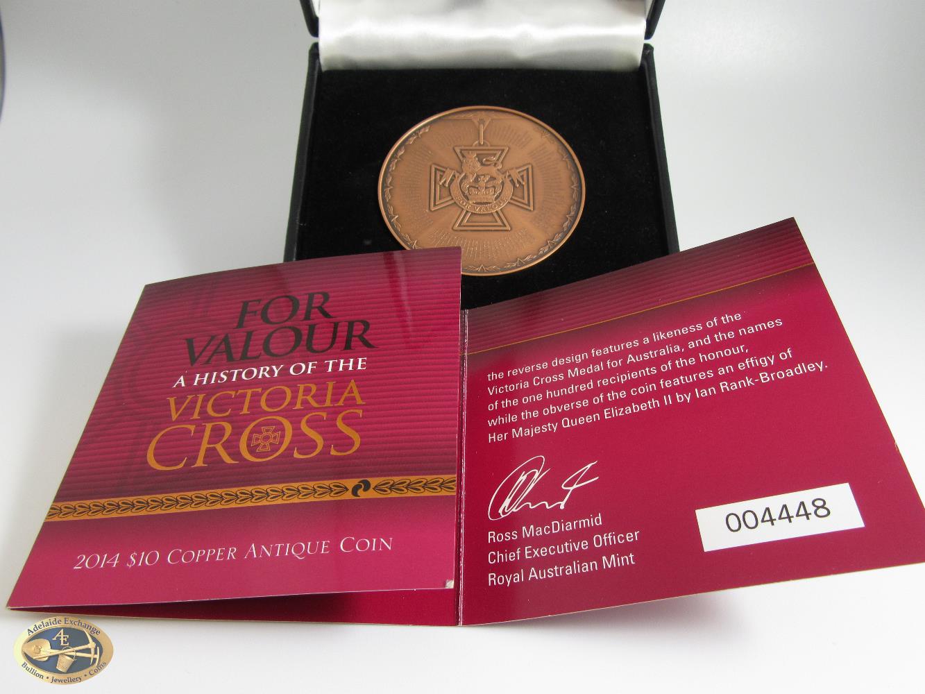 2014 $10 Copper Antique Coin, For Valour A History of the Victoria ...